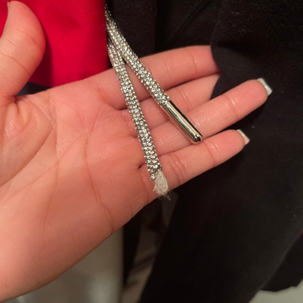 Crystal Hoodie Strings - Rhinestone String / Hoodie Drawstring ...