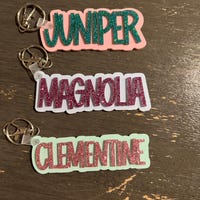 Confetti Glitter Backpack Tags, Kids Keychains, Personalized Keychain ...