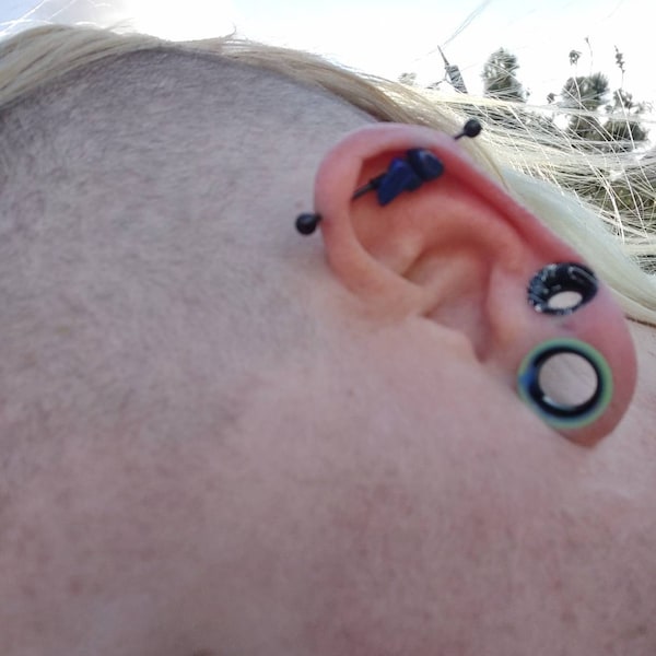 Wire Wrap Amethyst Industrial Bar 316L Stainless Surgical Steel ...