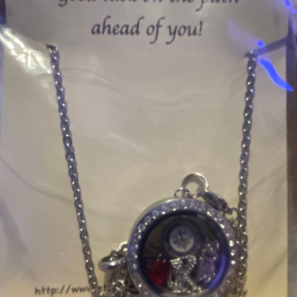 Graduation Floating Charm Locket Necklace, Medium Circle Locket, Class ...