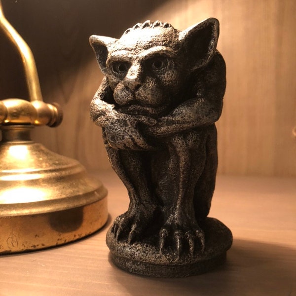 Gothic Imp Gargoyle, Small Irving in Blackened Iron, Cast Shadows ...