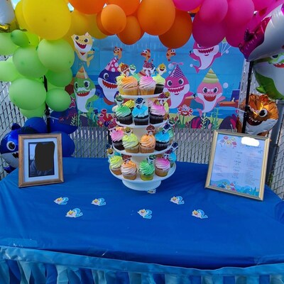 Baby Shark Number 1 Template Birthday Editable Template Photo Collage ...