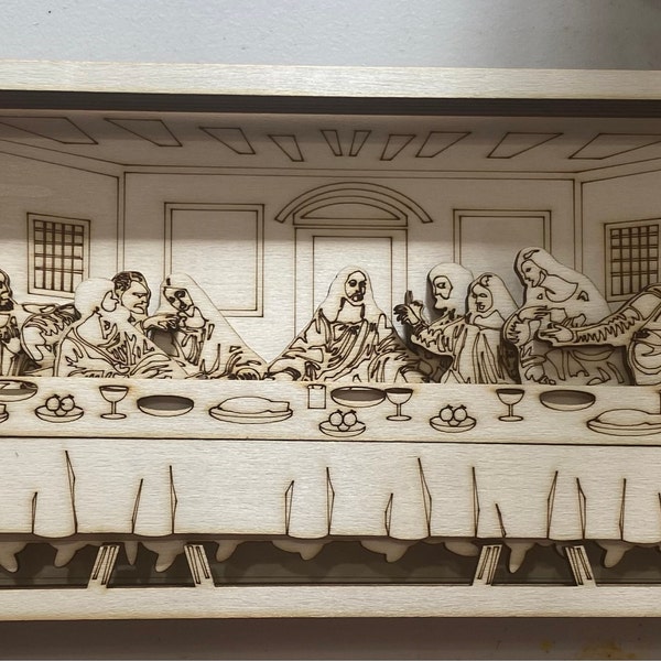 Files for Laser Cut the Last Supper: 6-layer SVG, LBRN, XCS Lightburn ...