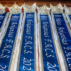 Custom Embroidered Sash/ Monotype Corsiva Font - Etsy