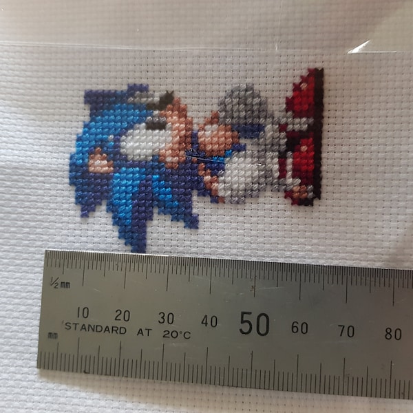 Silver Sonic the Hedgehog Cross Stitch Pattern Cute Small 4 Inch Hoop Beginner Cross Stitch PDF ...