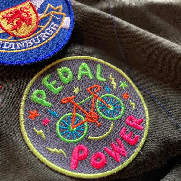 Pedal Power - Bike Iron on Patch - Etsy