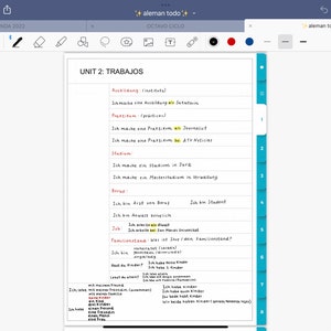 French Study Digital Notebook Printable Student Worksheet Words, Vocab ...