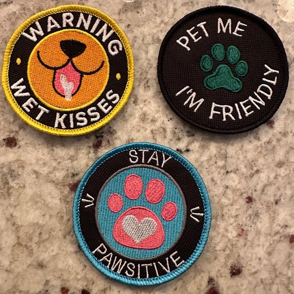 3-inch Round Patch "stay Pawsitive" | Positivity Patch for Dogs ...