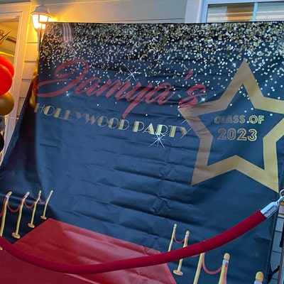 Sweet 16 Backdrop, Hollywood Backdrop, 21st Birthday Backdrop, Red ...