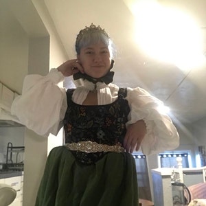 Ladies' Elizabethan Embroidered White Linen Partlet Blouse - Etsy