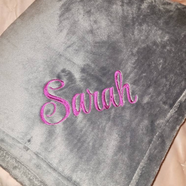 Adult Fleece Throw-personalized Custom Embroidered Blankets Cursive ...