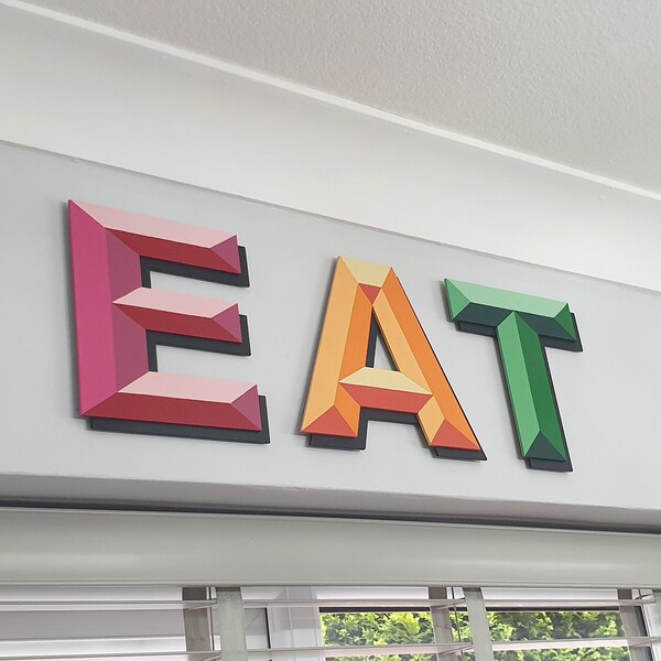 Hand Painted think Pink House Number Perspex Sign. Bevelled Design ...