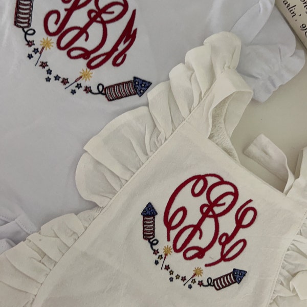 Fourth of July Firework Sparkler Firecracker Monogram Border Frame Bean ...