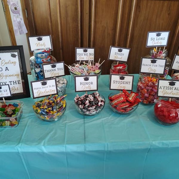 Graduation Candy Buffet Signs: Party Favor Table Decor (instant ...