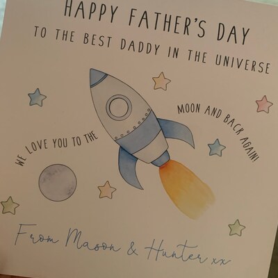 Personalised Father's Day Cards Rocket Fathers Day Cards Space Fathers ...