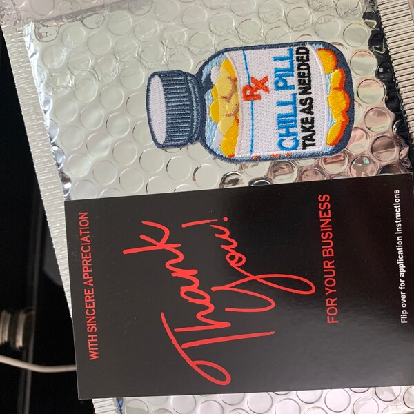 Vintage "chill Pill" 1-pc, Size 3.5", Embroidered Patch, Fun Appliques ...