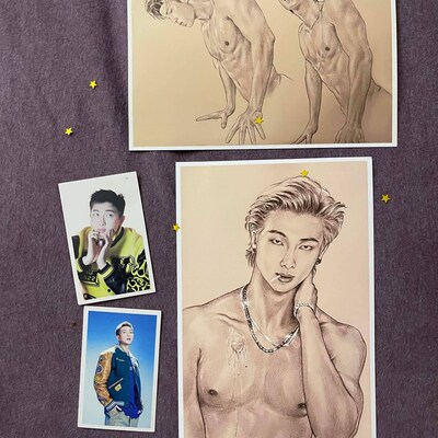 Back Tattoo BTS RM Original Art Print - Etsy