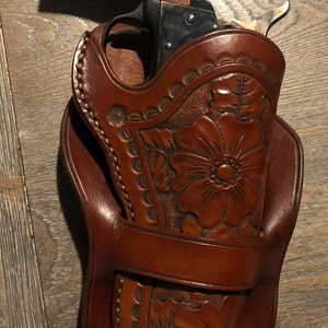 Western Cowboy Single Action Leather Holster Cross Draw RH - Etsy