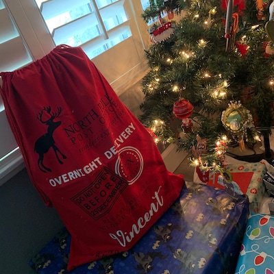 Santa Bag, Personalized Santa's Gift Sack, Custom or Blank Bags, Canvas ...