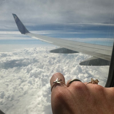 Airplane 14k Solid Gold Ring Aviation Gifts for Women, Aviation Gifts ...