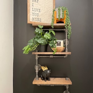 Industrial Rustic Urban Pipe Wall 3 Tiers Wooden Shelves pick - Etsy