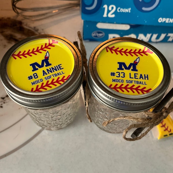 Personalized Softball Senior Gift, Printed Dirt Jar Softball Lid & Home ...