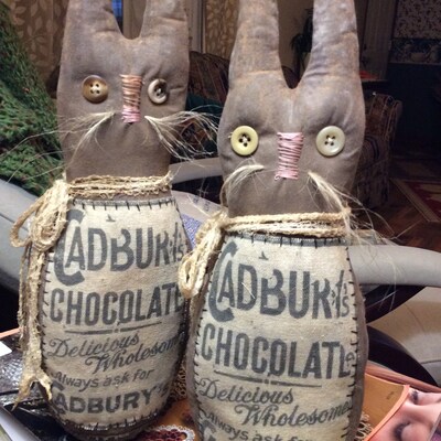 INSTANT DOWNLOAD 2015 E-PATTERN Primitive Folk Art Early Style Bunny ...