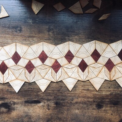 Penrose P2 Arc Tiles, Mathematical Puzzle, Pentagon Puzzle, Tile Puzzle ...