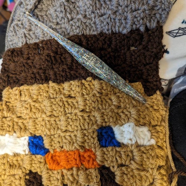 Crochet Pattern Minecraft Scarf, C2C Pattern Steve & Diamond Pickaxe ...