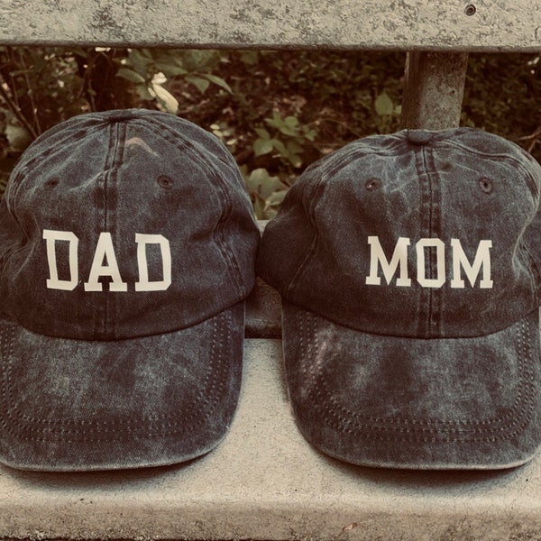 Mom & Dad Unstructured Dad Hat Cap, Pigment Dyed Unstructured Baseball ...