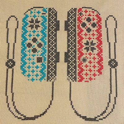 Switch Controller Cross Stitch Pattern Modern Nordic Pattern - Etsy