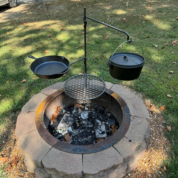 Heavy Duty, Hand Forged, Fire Pit Stake Grill. SHIPS FROM USA - Etsy