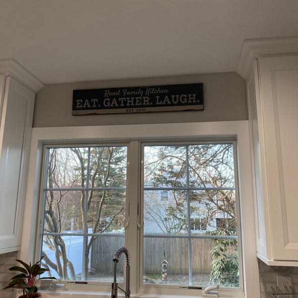 Eat Gather Laugh, Gather Sign, Custom Gather Sign, Gather Sign Custom ...