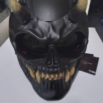 The Black Demon Skull Motorcycle Helmet Custom DOT and ECE Approved - Etsy