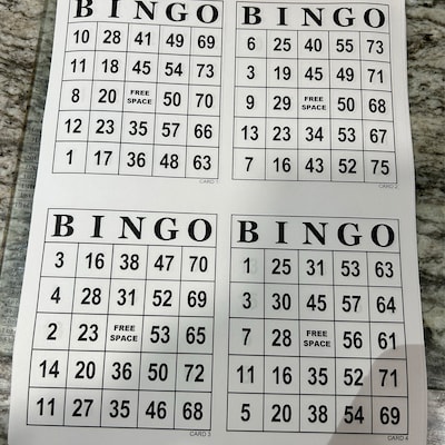 500 Jumbo Printable Bingo Cards Pdf Download, 1, 2, 4, and 6 per Page ...
