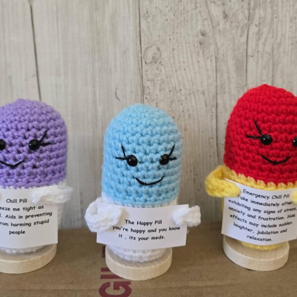 PDF Pattern Only,emotional Support Chill Pill,crochet Pill Pattern ...