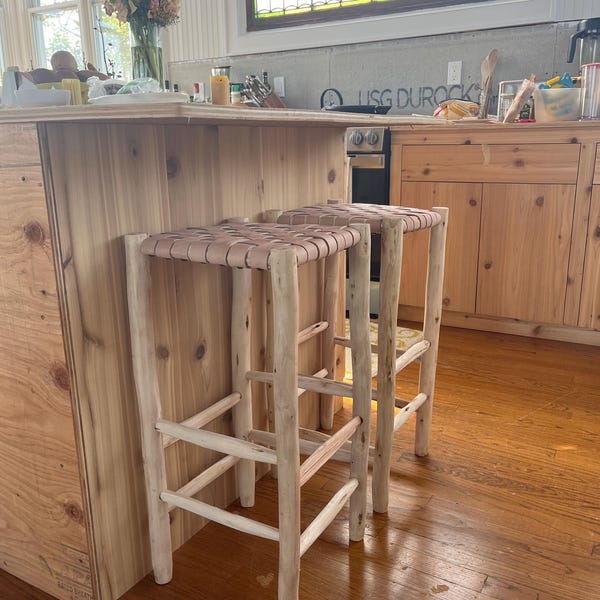 Moroccan Stool Bar With Natural Leather - Etsy