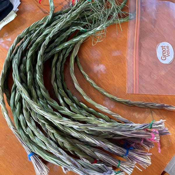 10 Freshly Braided Sweetgrass Braids . Sweetgrass. Hierochloe Odorata ...