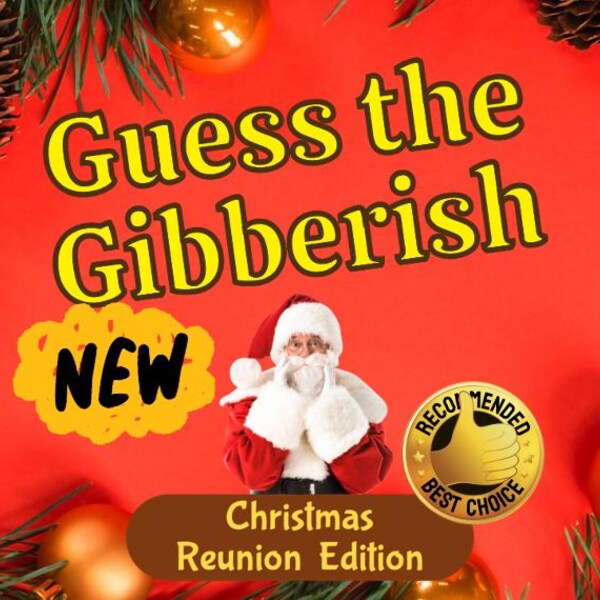 Guess the Gibberish Game - Ideal for Christmas Reunion Trivia & Family ...