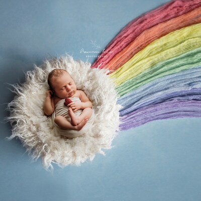 Newborn Digital Backdrop Rainbow Baby Clouds Wool Fur - Etsy