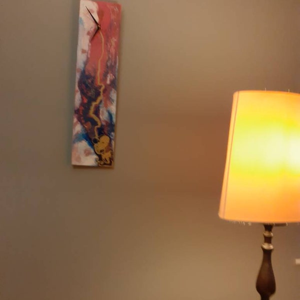 Large Wall Clock With Modern Lighting, Circular Wall Art Abstract Round ...