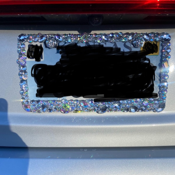 3D Pearl License Plate Frame Hand Made in America Holder Anti Theft ...