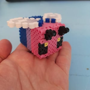 Strawberry Cow Earrings Pink Cow Perler Beads - Etsy