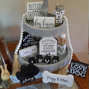 Dog Tiered Tray Decor Tiered Tray Decor Bundle Personalized - Etsy