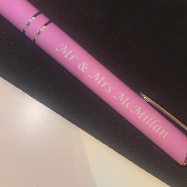 Personalised Gold and Black Retractable Ballpoint Pen, Gift for Him ...