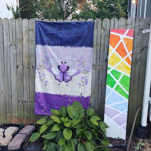 Cottagecore Aesthetic Asexual Pride Moth Flag | Ace Flag | Pride Flag ...