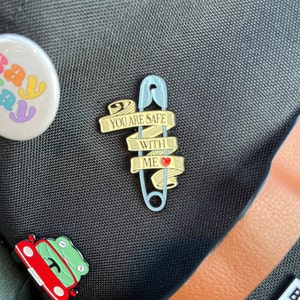 You Are Safe With Me Pin Safe Space Pin LGBTQ Ally Pin Safety Pin Trans ...