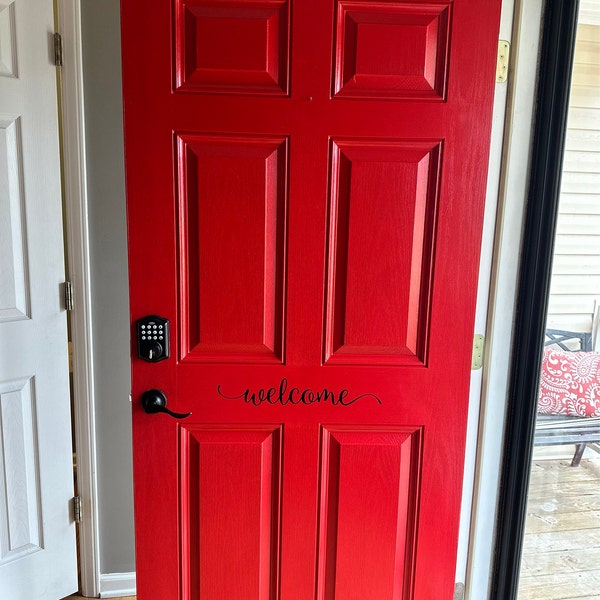Front Door Welcome Decal, Cute Welcome Sticker Greeting for Home, House ...