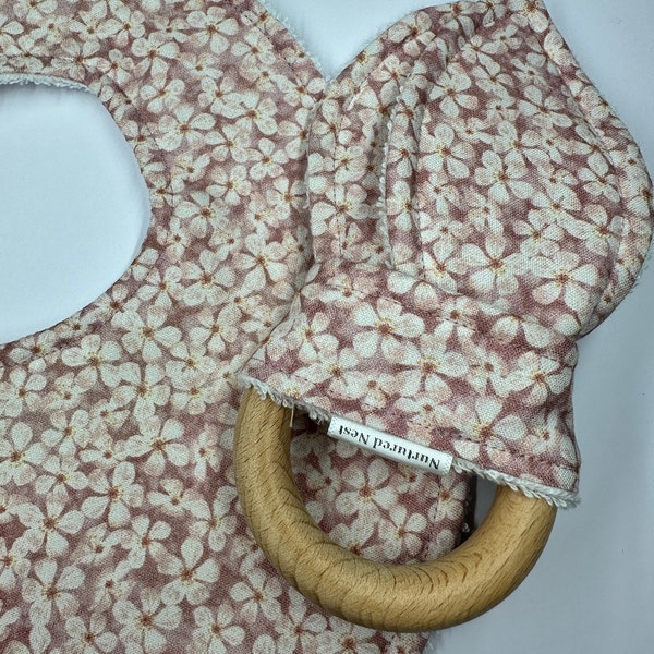 Baby Teether Rings PDF Sewing Pattern, Bunny Ear Teething Ring, Wooden ...