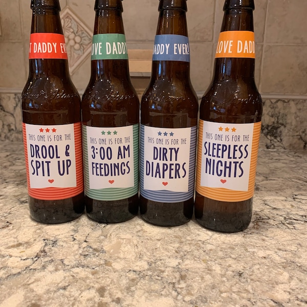 First Time Dad Beer Labels Fathers Day Gift for Daddy to Be New Dad ...